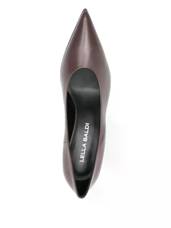 LELLA BALDI 75mm Leather Pointed Toe Pumps - Red