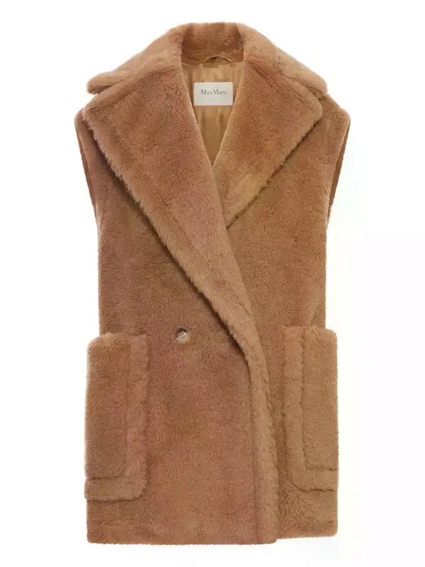 Max Mara Double-breasted Fur Gilet - Neutrals