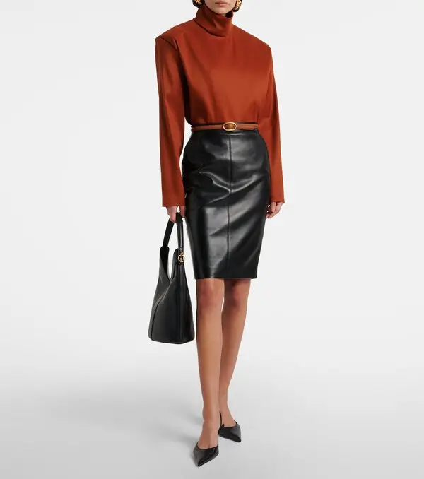 Saint Laurent Silk-blend Turtleneck Top