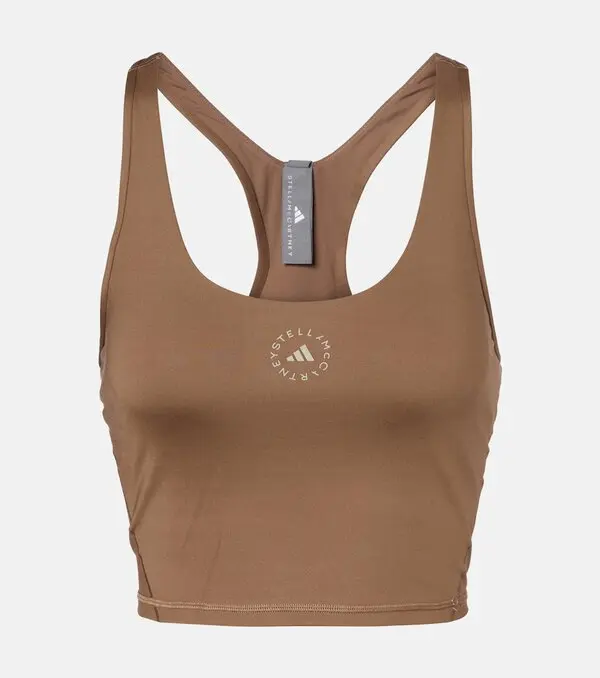 Adidas By Stella McCartney Racerback Yoga Crop Top - Brown