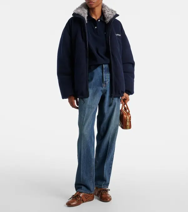 Miu Miu Down-filled Fleece Jacket - Blue
