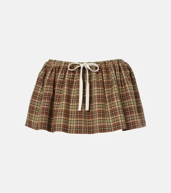 Miu Miu Plaid Virgin Wool Mini Skirt - Multicoloured