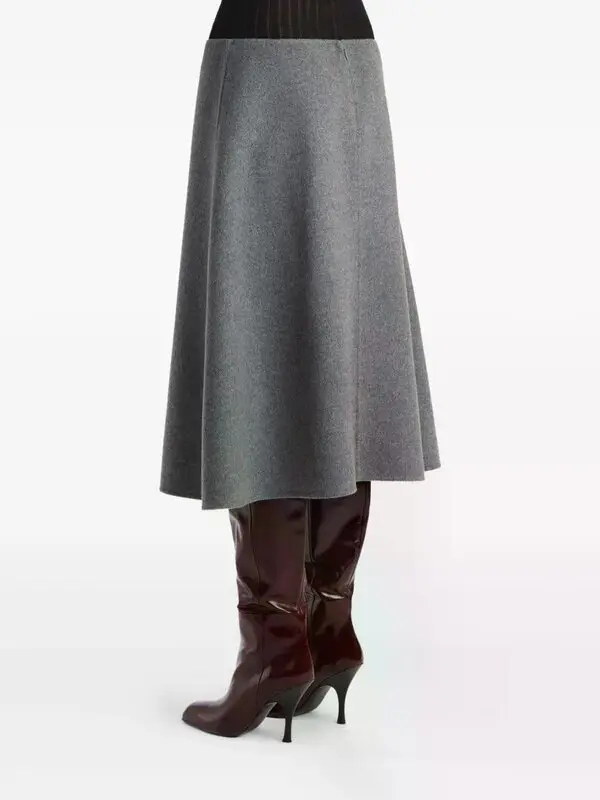 Khaite A-line Wool Skirt With Rear Zip - Grey