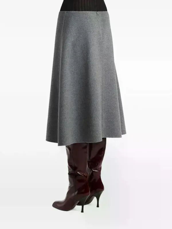 Khaite A-line Wool Skirt With Rear Zip