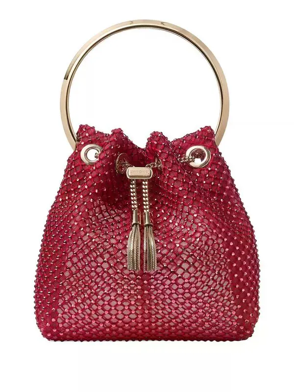 JIMMY CHOO Bon Bon Crystal-mesh Handbag - Red