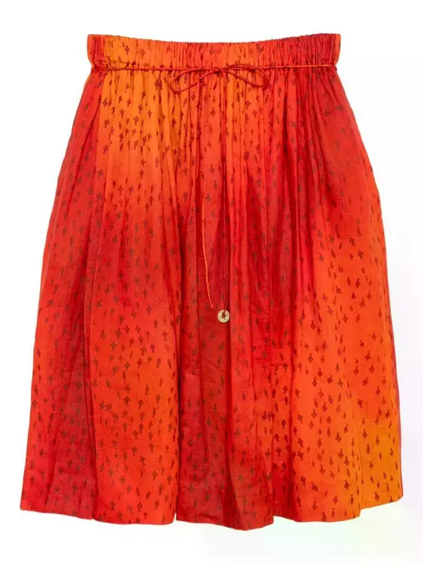 SAMUEL GUÌ YANG Graphic Print Skirt - Red