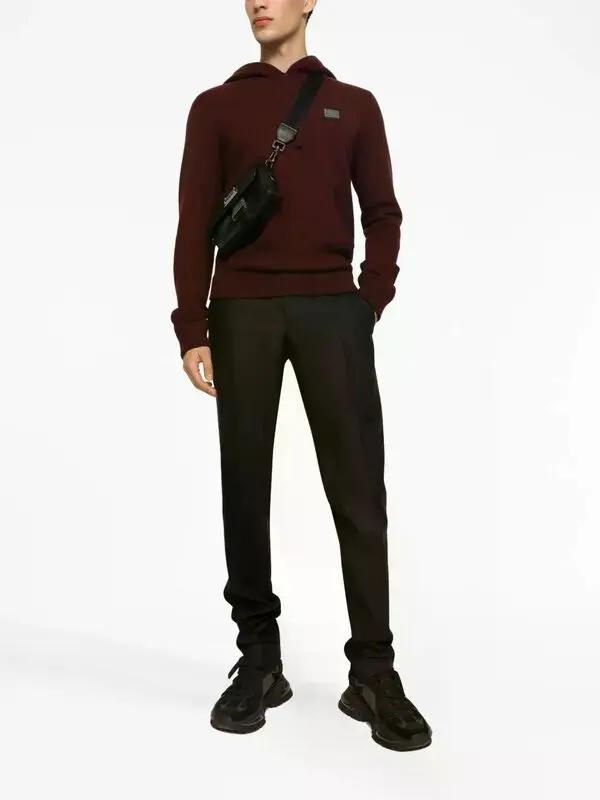 Dolce & Gabbana Logo Plaque Knitted Hoodie
