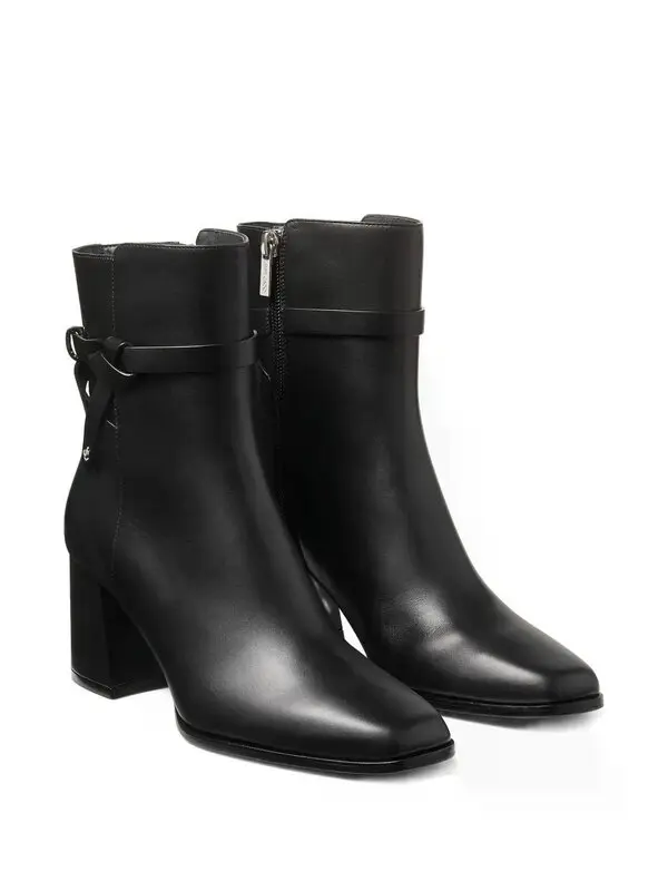 JIMMY CHOO Lawton Braided-strap Block-heel Boots - Black