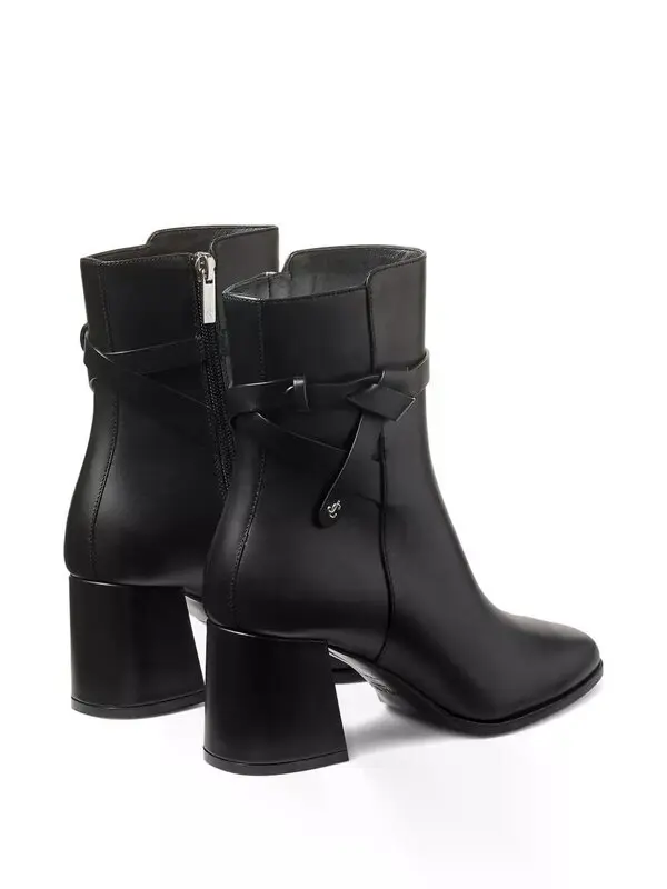 JIMMY CHOO Lawton Braided-strap Block-heel Boots - Black