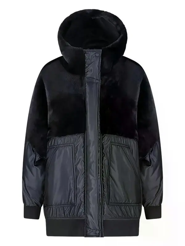 BLANCHA Hooded Panelled Coat - Blue