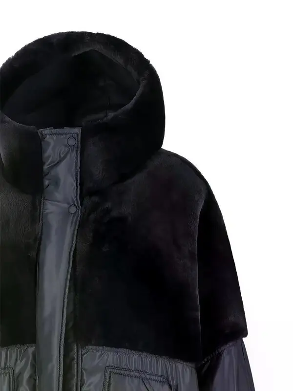 BLANCHA Hooded Panelled Coat - Blue