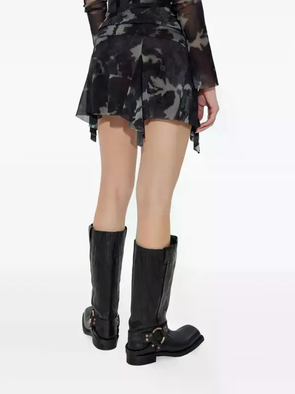 MISBHV Ruched Tiered Camouflage Skirt