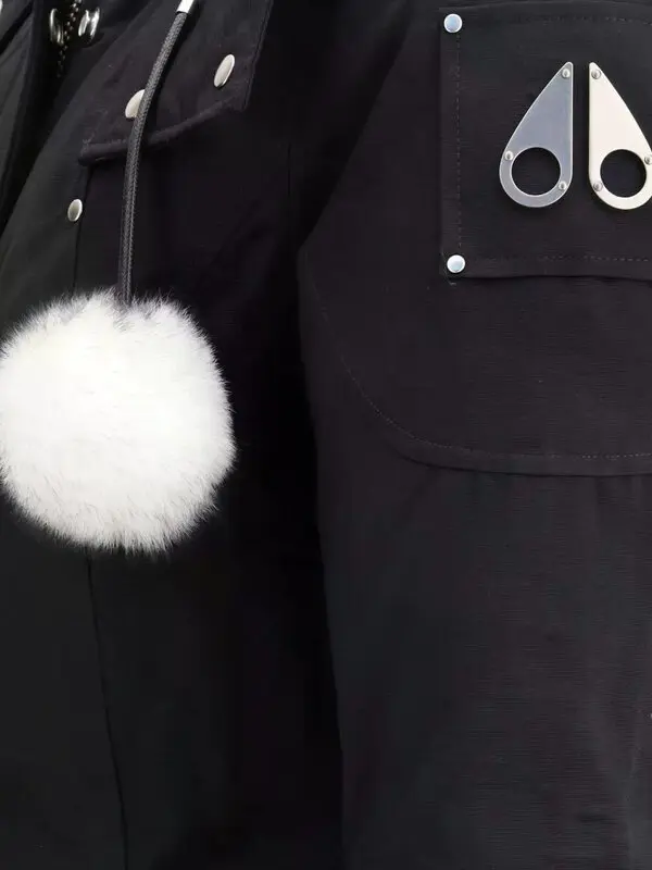 Moose Knuckles Stirling Parka With Pompoms - Black