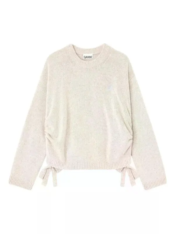 GANNI Drawstring Detail Sweater - Neutrals