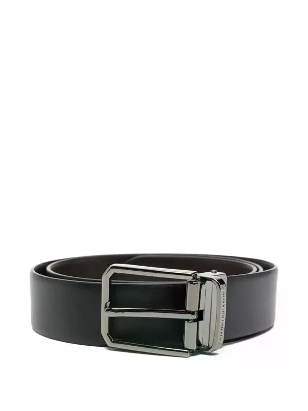 GIANNI CHIARINI Reversible Belt With Rectangular Buckle - Black