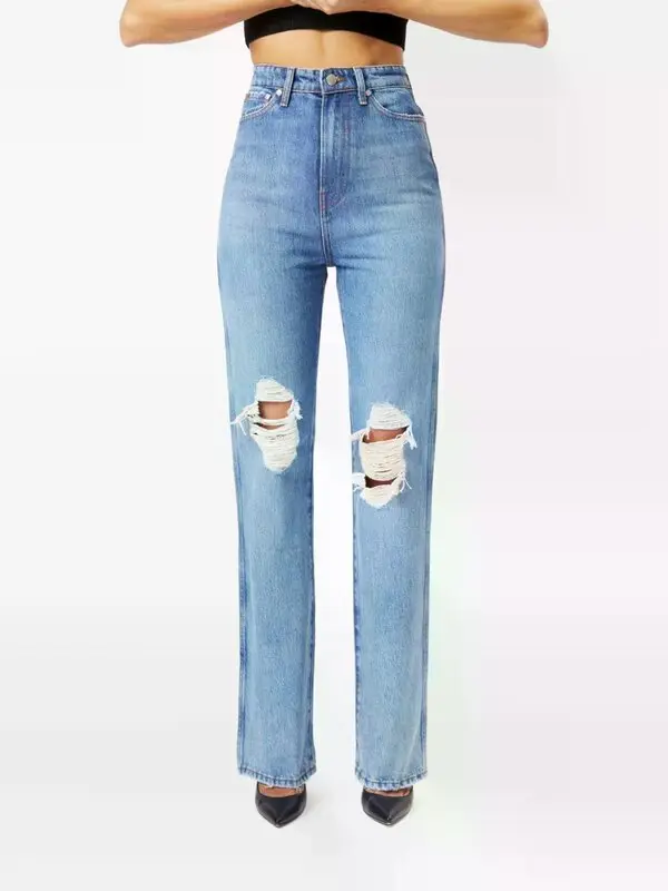 NO44 Straight Leg Ripped Jeans