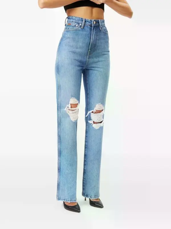 NO44 Straight Leg Ripped Jeans