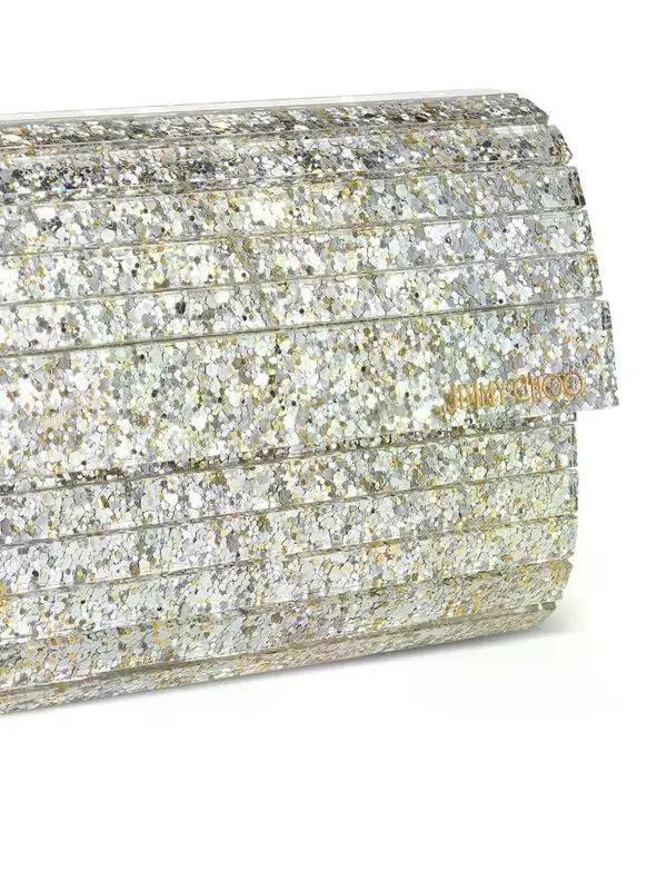 JIMMY CHOO Sweetie Glitter-effect Clutch Bag - Silver