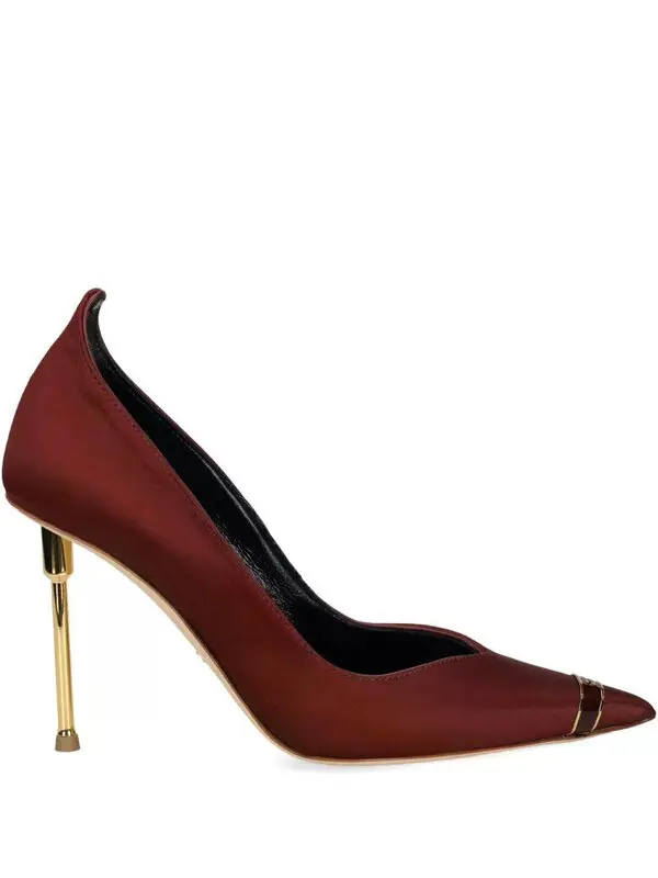 Elisabetta Franchi Metallic-trimmed Stiletto Pumps - Red