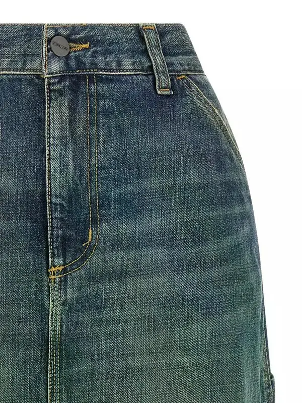 Carhartt Work In Progress Contrast Stitching Denim Skirt