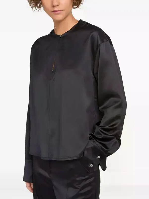 YVES SALOMON Wool Blend Long Sleeve Blouse