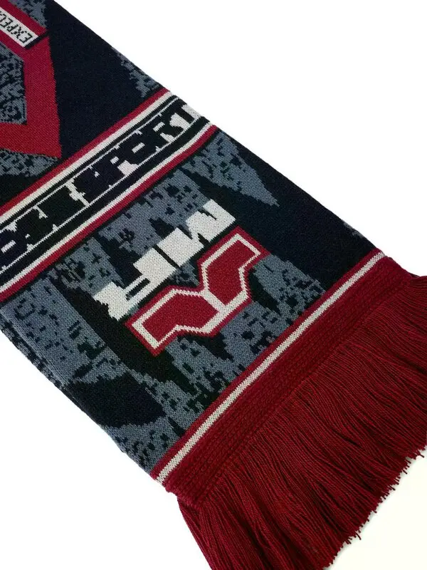 Martine Rose Logo-motif Fringed Scarf - Grey