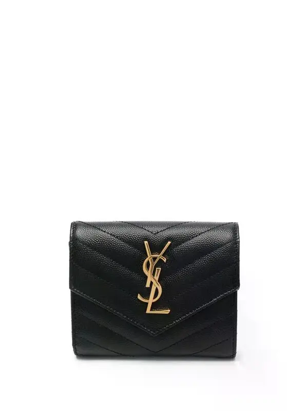 Saint Laurent Monogram Compact Tri-fold Wallet - Black