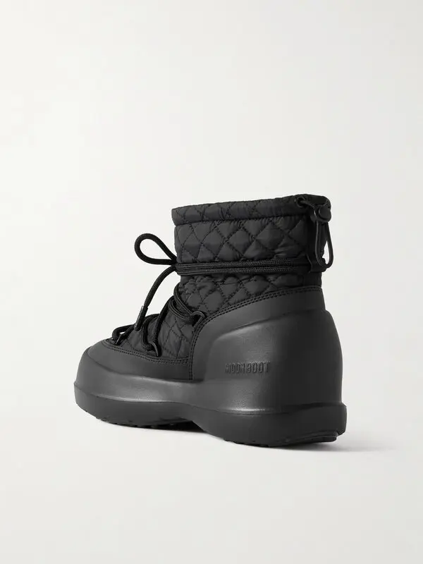 Moon Boot Mezzaluna Mid Rubber And Quilted Shell Snow Boots - Black