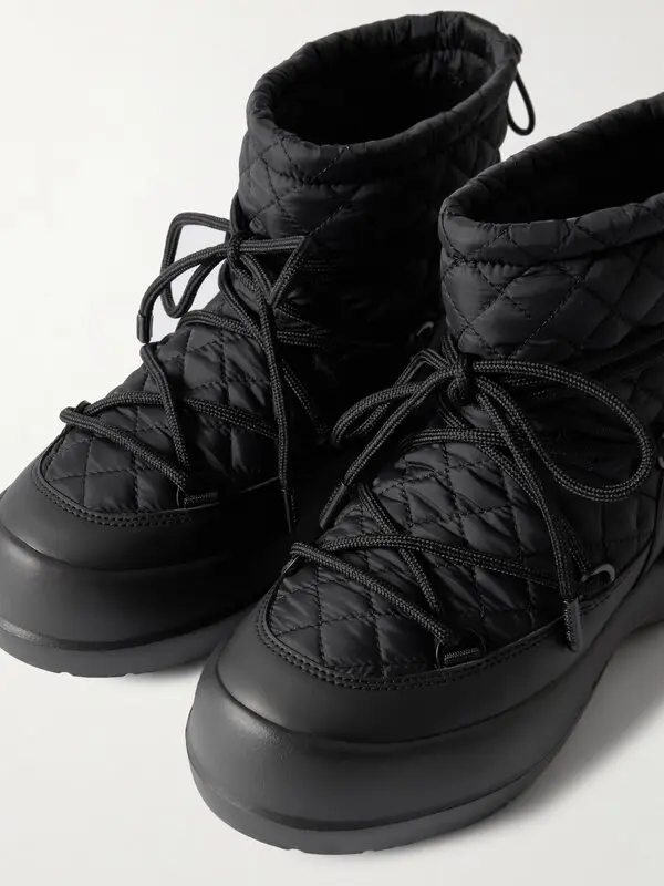 Moon Boot Mezzaluna Mid Rubber And Quilted Shell Snow Boots - Black