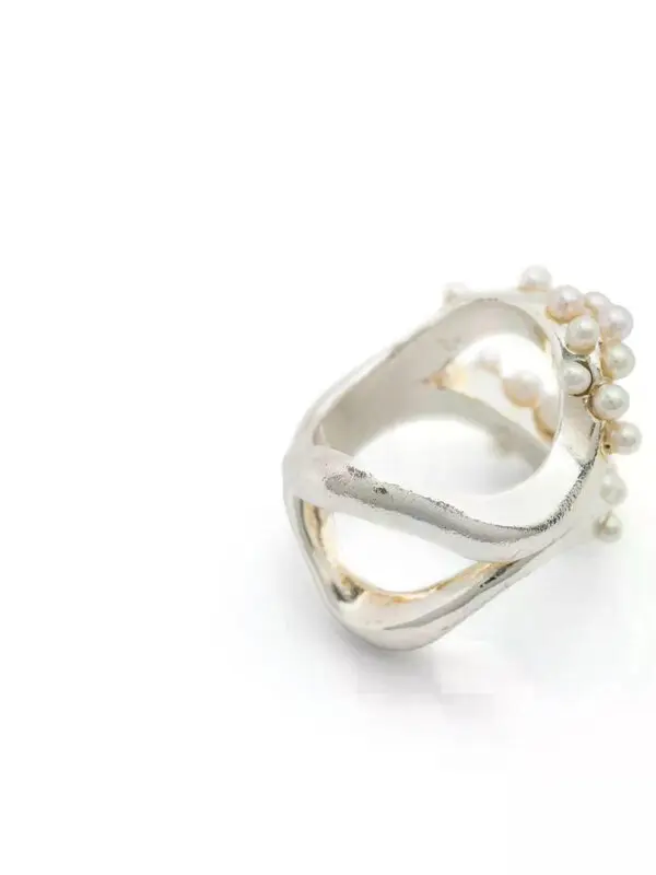 BEATRIZ PALACIOS Brushed Freshwater Pearl Band Ring