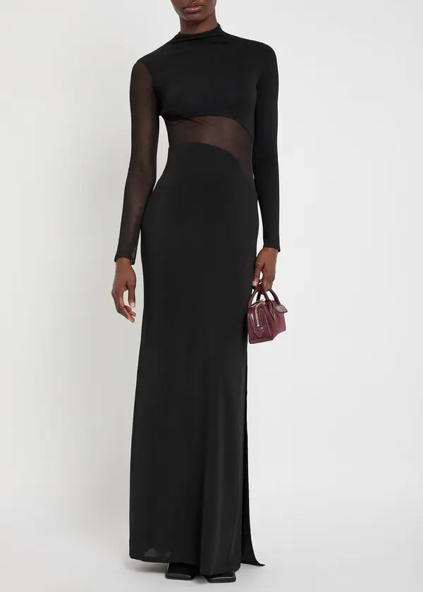 Alaïa Panelled Mesh Maxi Dress
