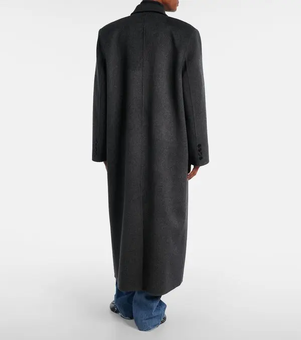 THE FRANKIE SHOP Gaia Double-breasted Wool-blend Coat - Grey