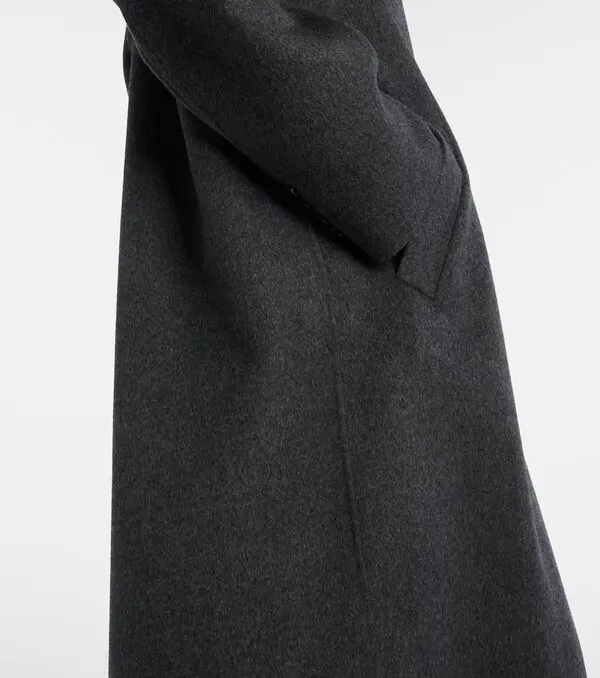 THE FRANKIE SHOP Gaia Double-breasted Wool-blend Coat - Grey
