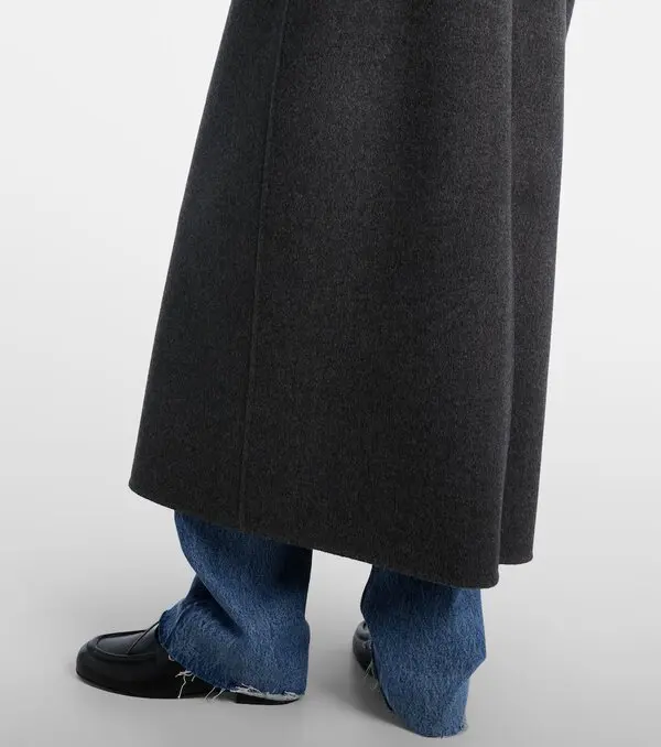 THE FRANKIE SHOP Gaia Double-breasted Wool-blend Coat - Grey