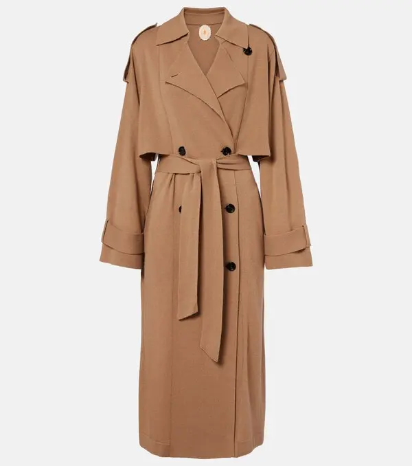 Jardin Des Orangers Belted Wool And Cashmere Trench Coat - Brown