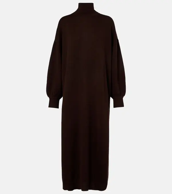 Jardin Des Orangers Turtleneck Wool And Cashmere Sweater Dress - Brown