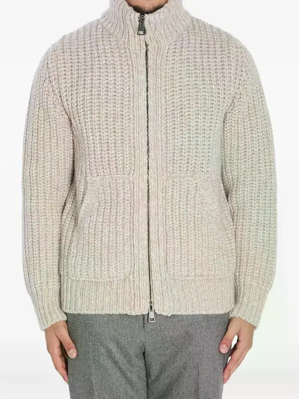 ROBERTO COLLINA Ribbed Zipped Cardigan