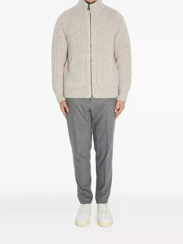 ROBERTO COLLINA Ribbed Zipped Cardigan