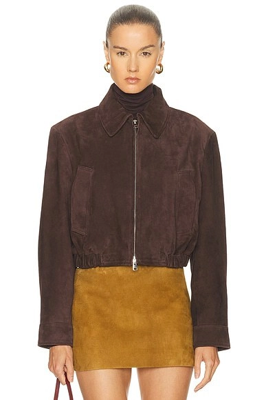 AGOLDE Nahlia Cropped Suede Jacket