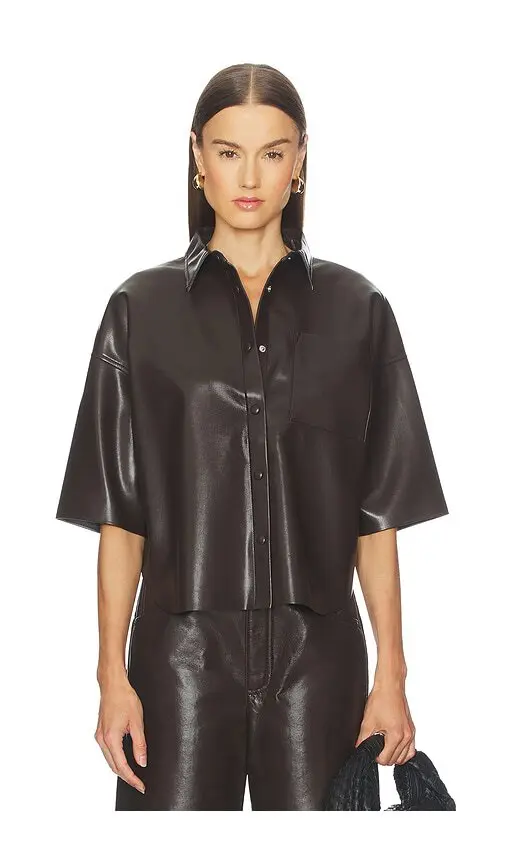 Citizens Of Humanity Cropped Cape Button Up Shirt - Brown