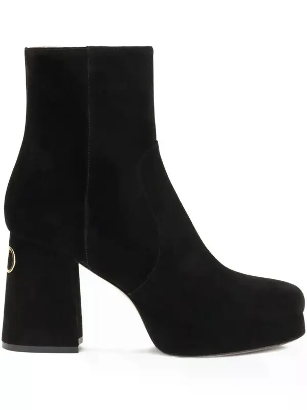 Valentino Garavani Platform Logo Heel Boots - Black