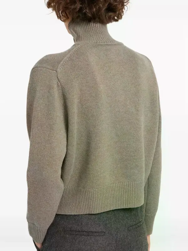 YVES SALOMON High-neck Buttoned Wool/cashmere Sweater