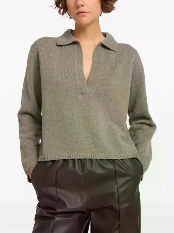 YVES SALOMON Polo Collar Knitwear - Grey