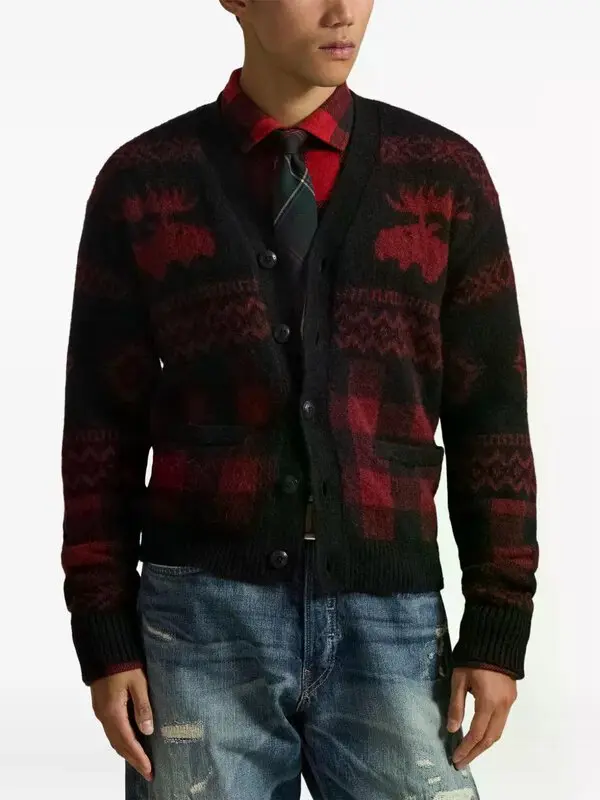 Polo Ralph Lauren Moose Check V-neck Cardigan