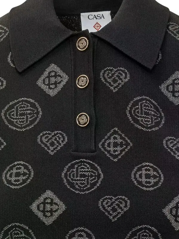 Casablanca Jacquard Buttoned Polo Shirt