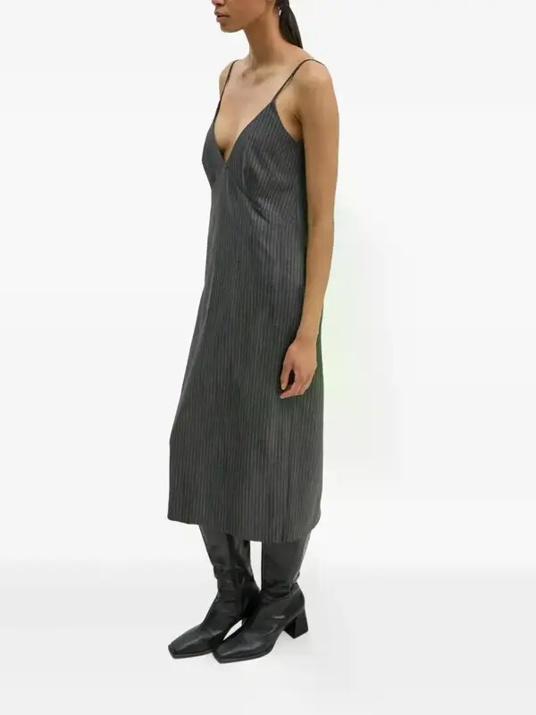 Day Birger Et Mikkelsen Striped V-neck Midi Dress - Grey