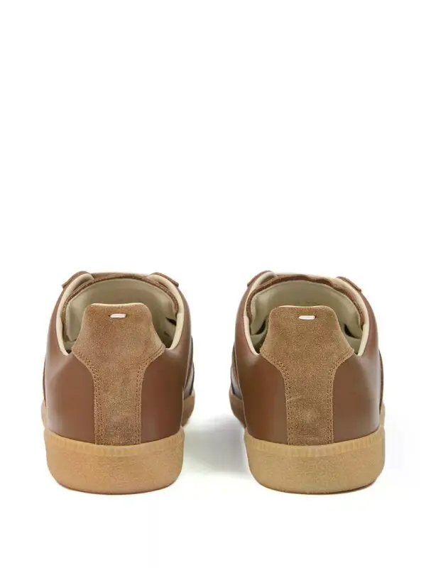 MAISON MARGIELA Replica Leather And Suede Sneakers - Brown