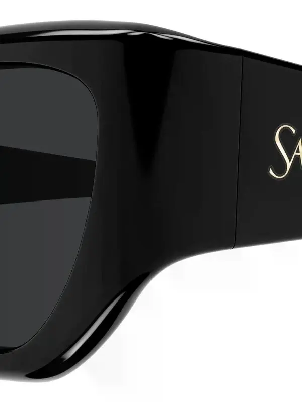 Saint Laurent Square Frame Sunglasses With Gold-tone Detail