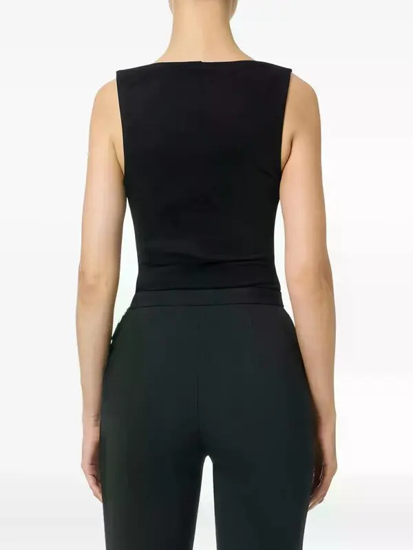 Elisabetta Franchi Sleeveless Jewel Button Top