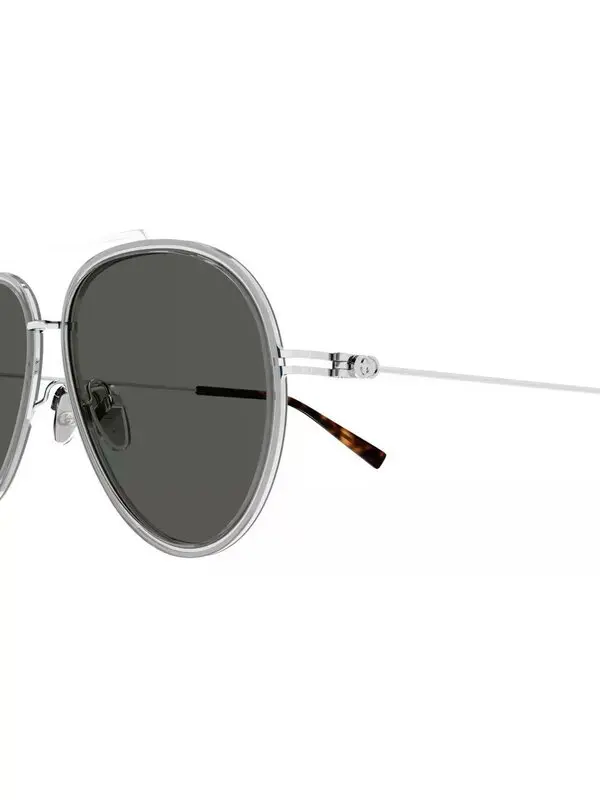 Gucci Tone Pilot-frame Sunglasses - Silver